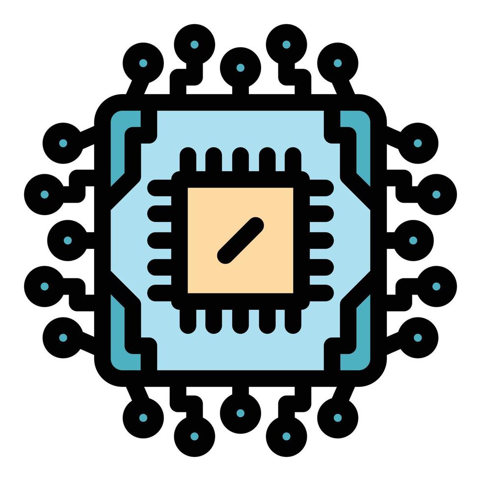 Electronic Processor Icon Color Outline Vector 15886712 Vector Art At Vecteezy