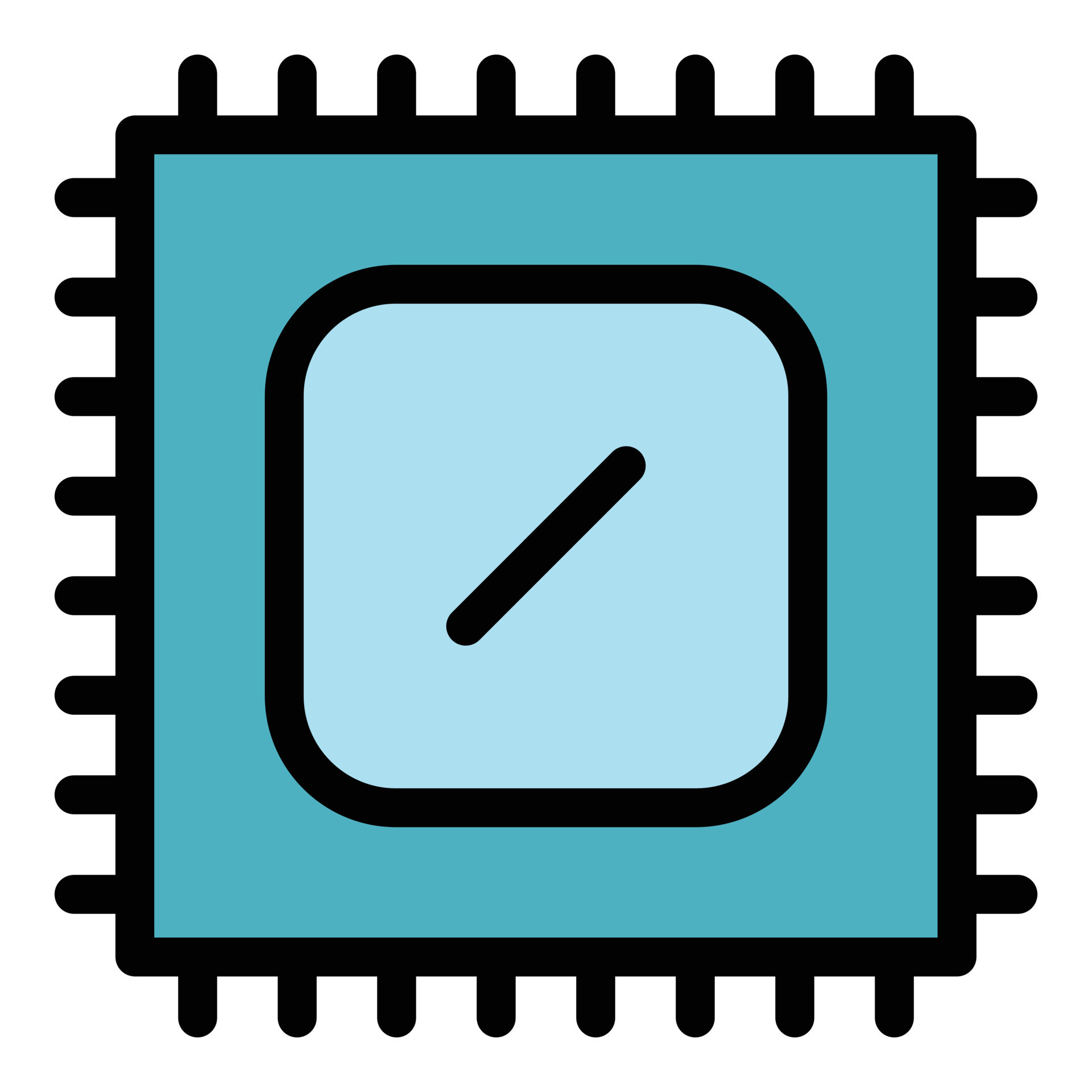 Cpu Hardware Icon Color Outline Vector 15886719 Vector Art At Vecteezy