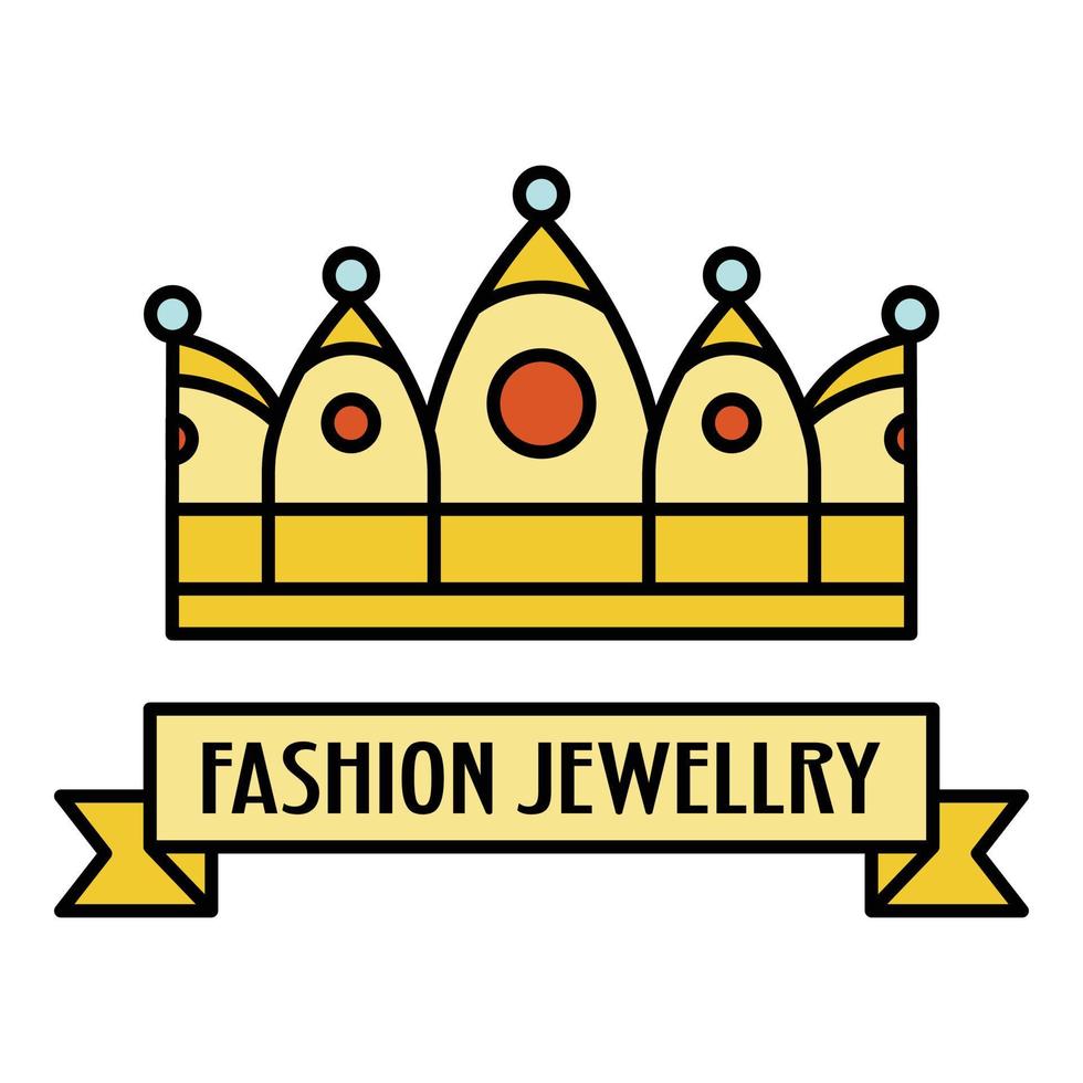 Fashion Crown Jewelry Logo Outline Style 15888297 Vector Art At Vecteezy