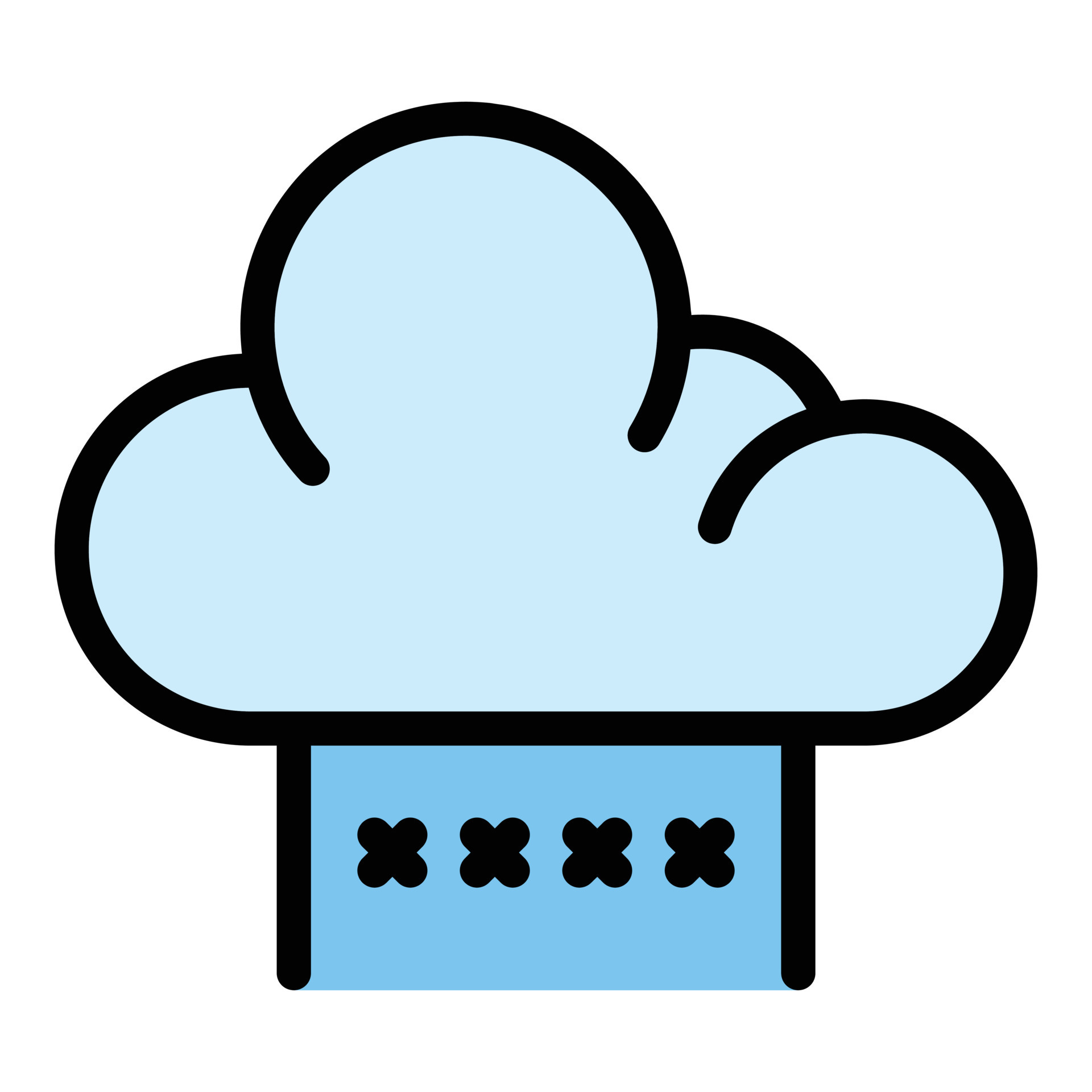 Data Cloud Authentication Icon Color Outline Vector 15888886 Vector Art