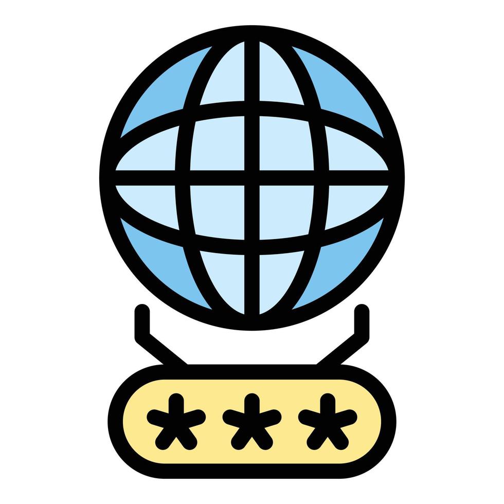 Global Smart Authentication Icon Color Outline Vector 15888888 Vector