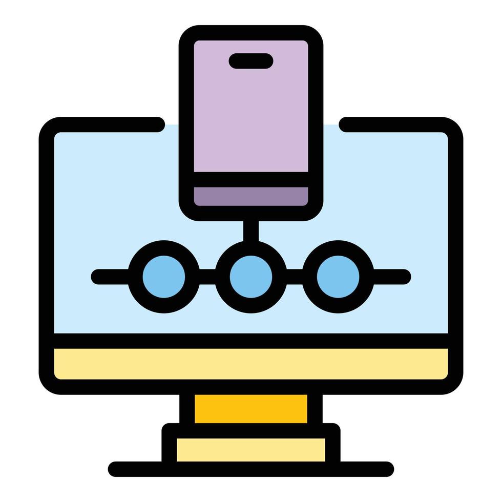 Computer Safe Authentication Icon Color Outline Vector 15888889 Vector