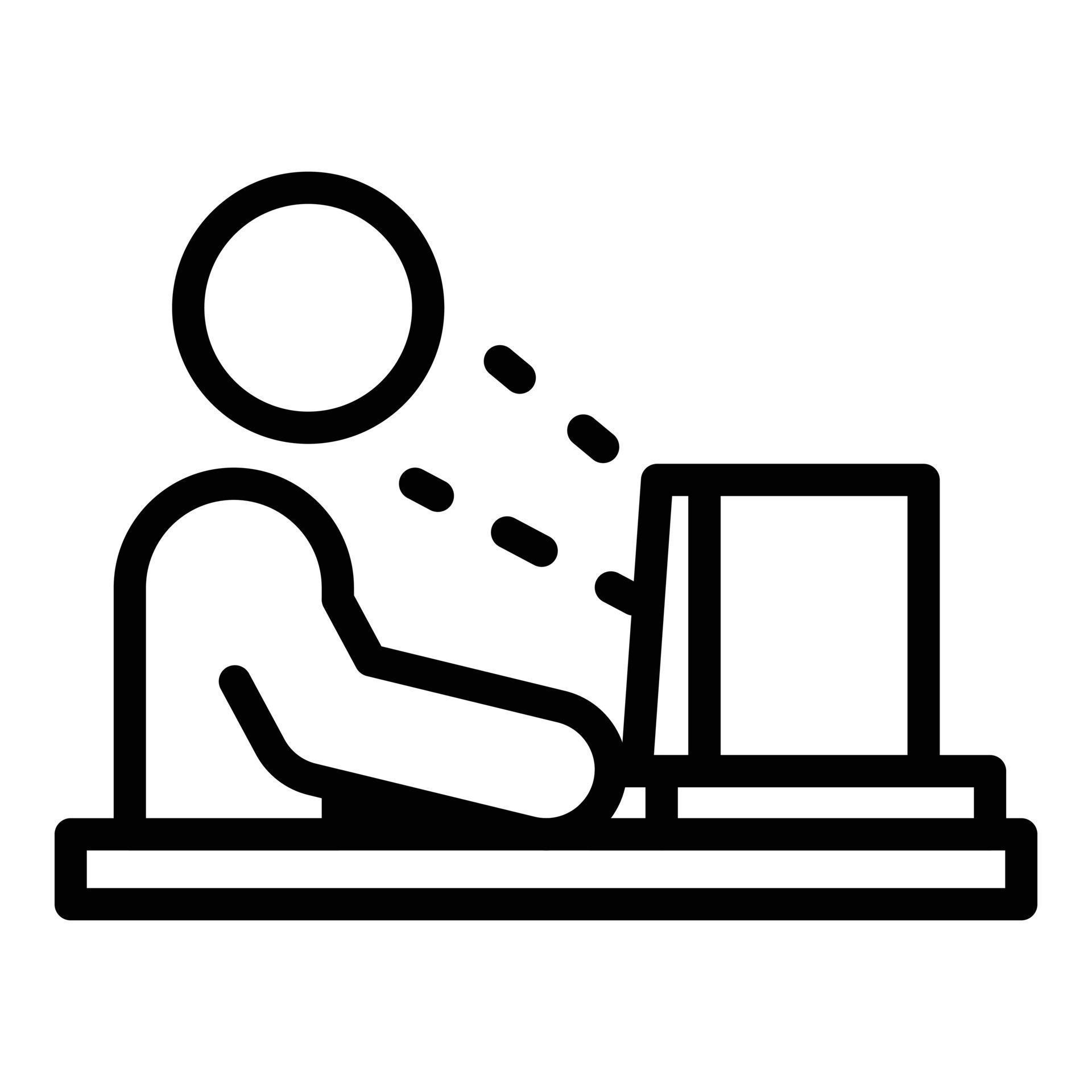 Working computer icon, outline style 15900738 Vector Art at Vecteezy