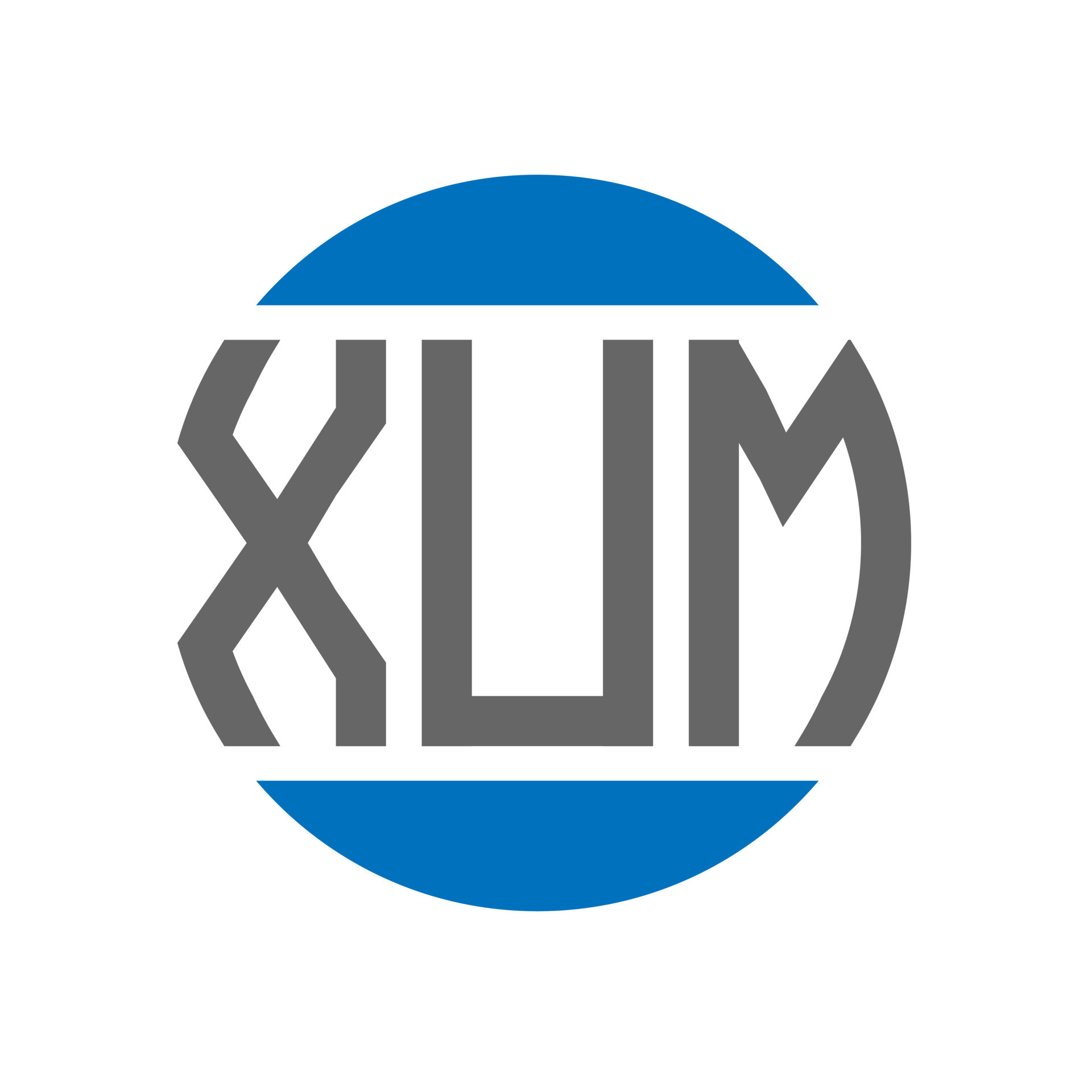 diseño de logotipo de letra xum sobre fondo blanco. concepto de logotipo de círculo de iniciales ...