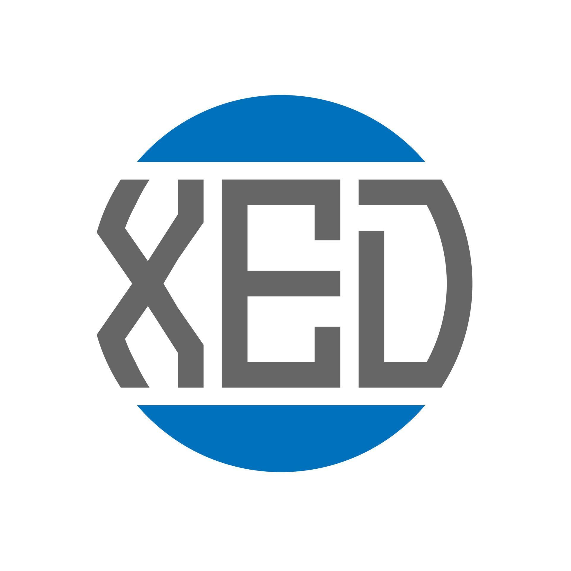 XED letter logo design on white background. XED creative initials circle logo concept. XED ...