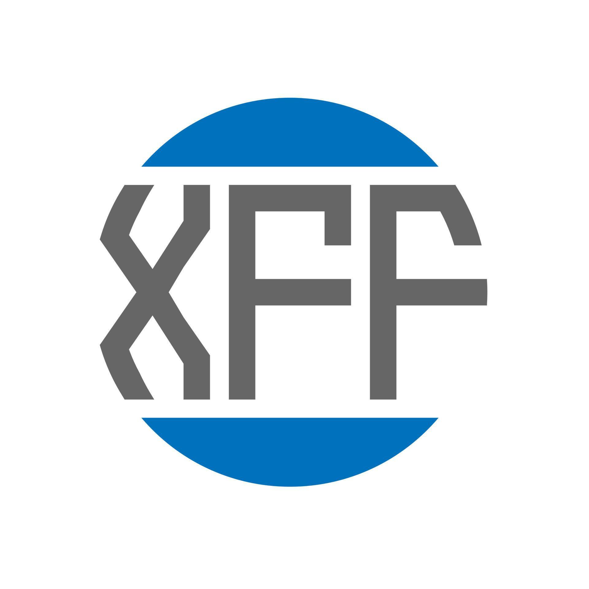 diseño de logotipo de letra xff sobre fondo blanco. concepto de logotipo de círculo de iniciales ...