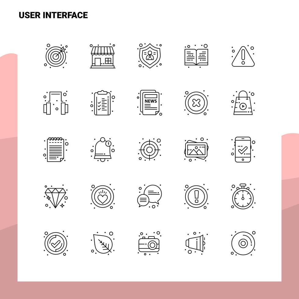 Set of User Interface Line Icon set 25 Icons Vector Minimalism Style Design Black Icons Set ...