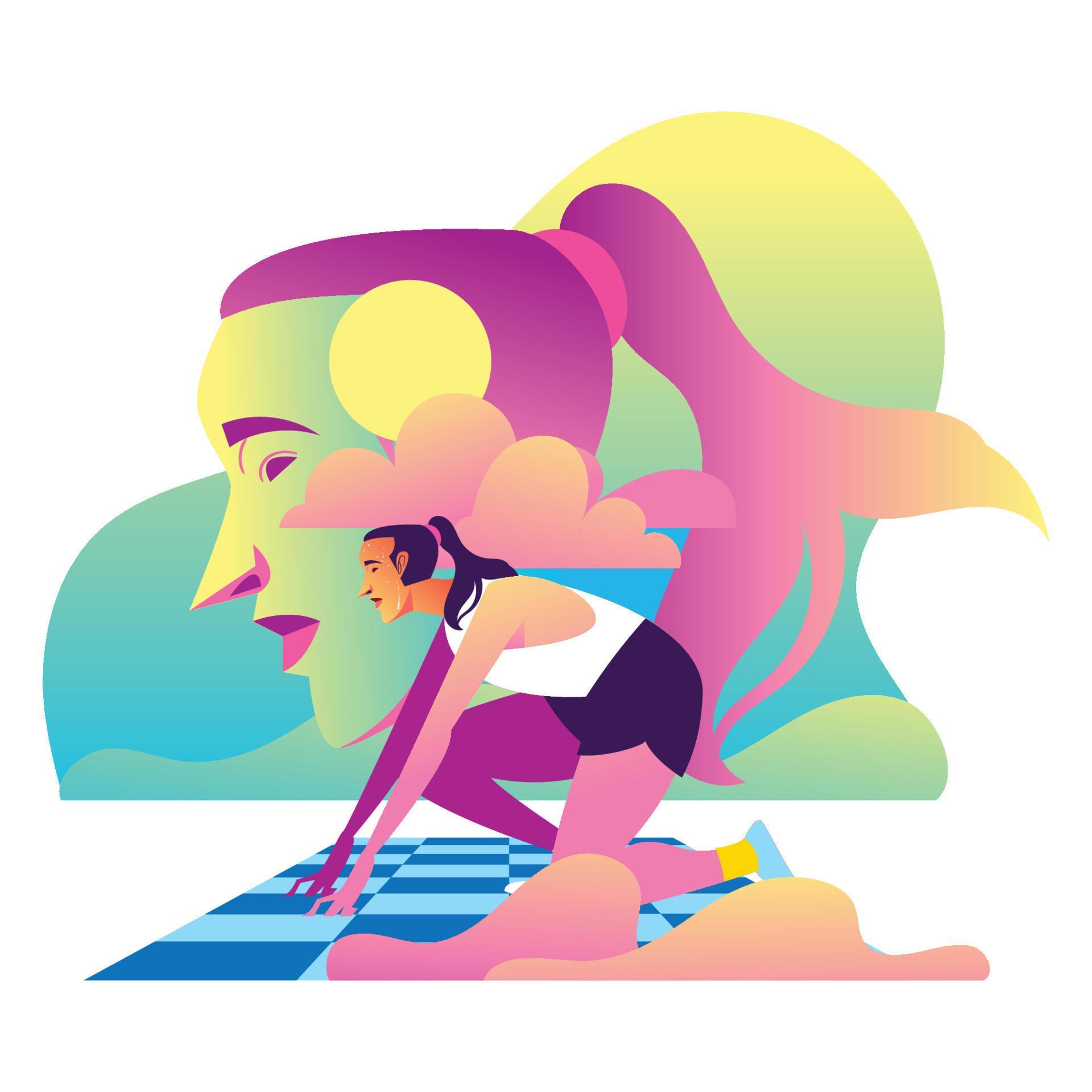 Professional Runner Woman 15908652 Vector Art at Vecteezy