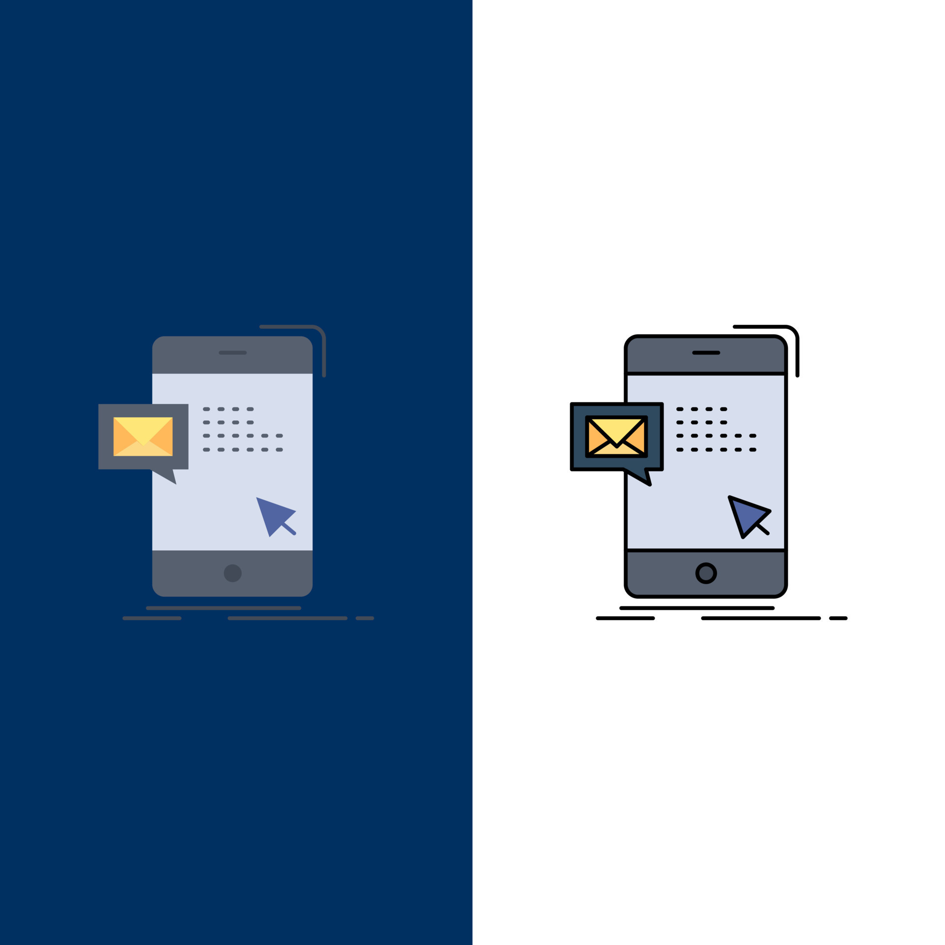 Bulk Dialog Instant Mail Message Flat Color Icon Vector 15910152 Vector