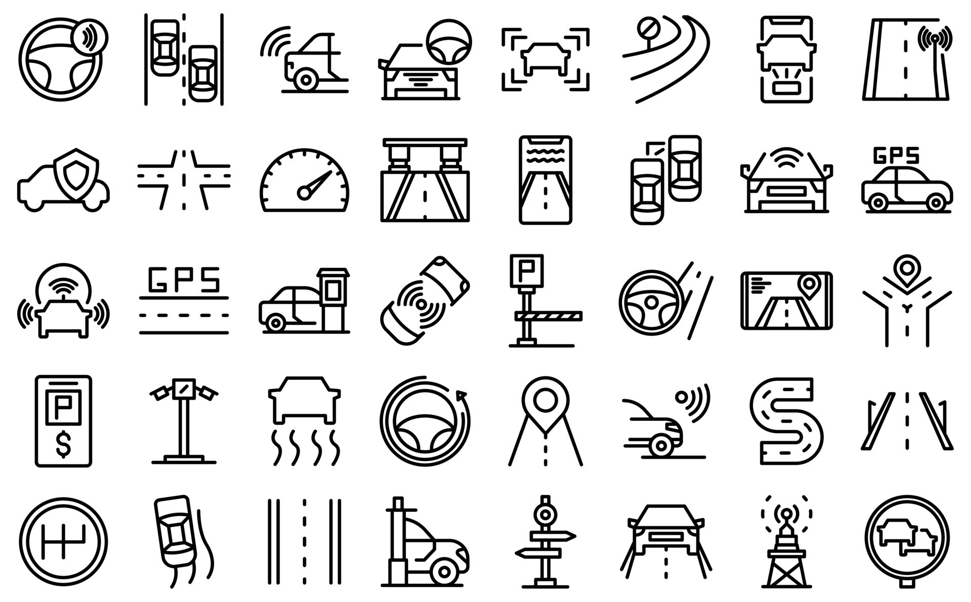Road sensors icons set, outline style 15912364 Vector Art at Vecteezy