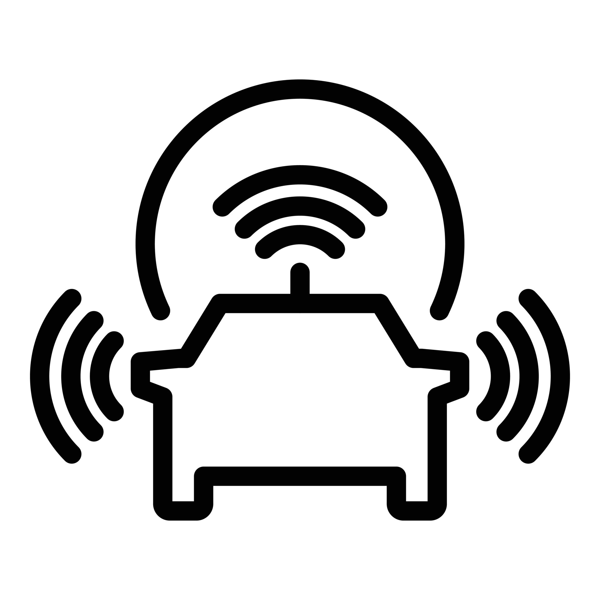 Vector de contorno de icono de sensor múltiple de coche. calle ...