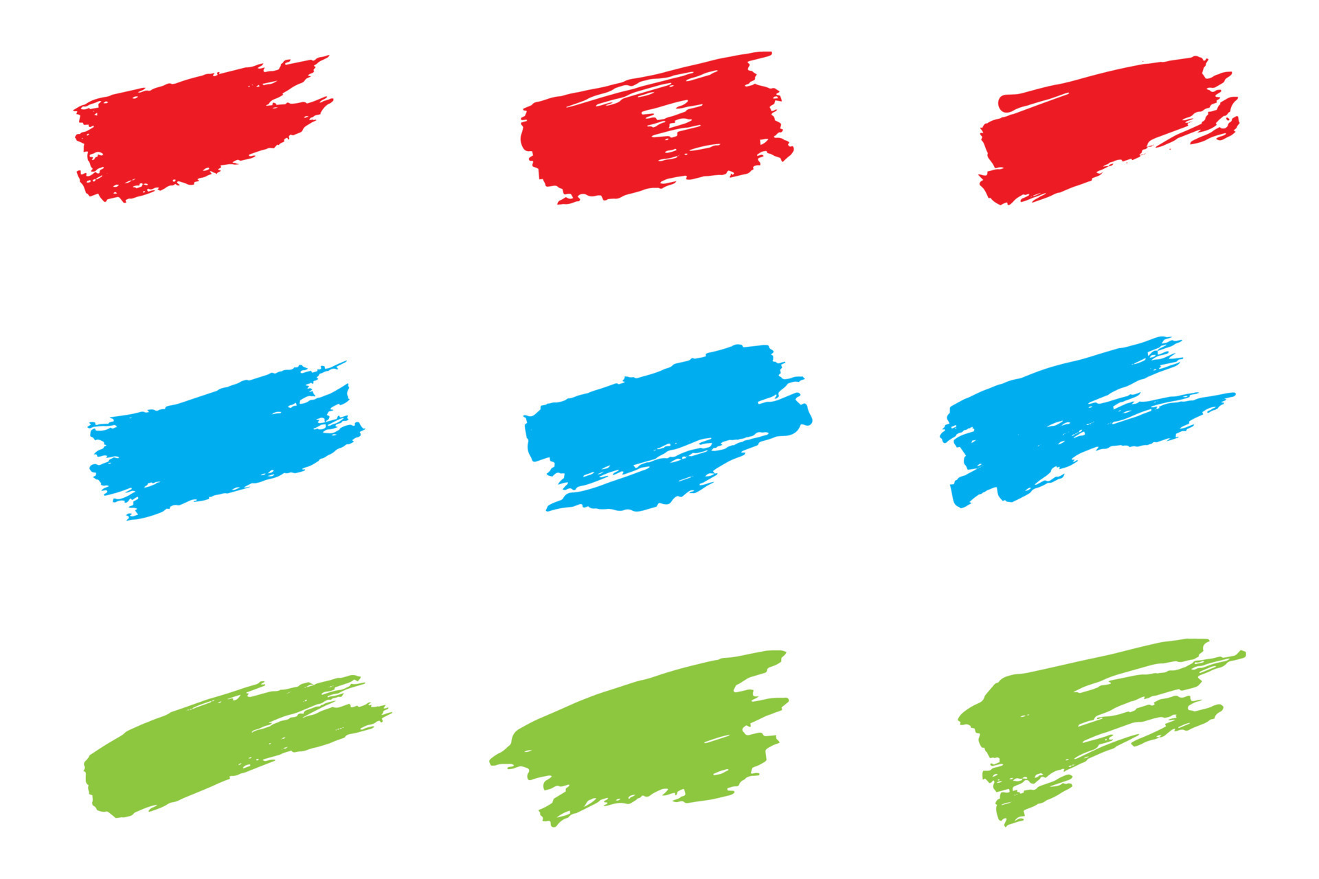 Multicolored brush strokes, ink brush stroke set, Brush strokes set ... Multicolored brush strokes, ink brush stroke set, Brush strokes set ...