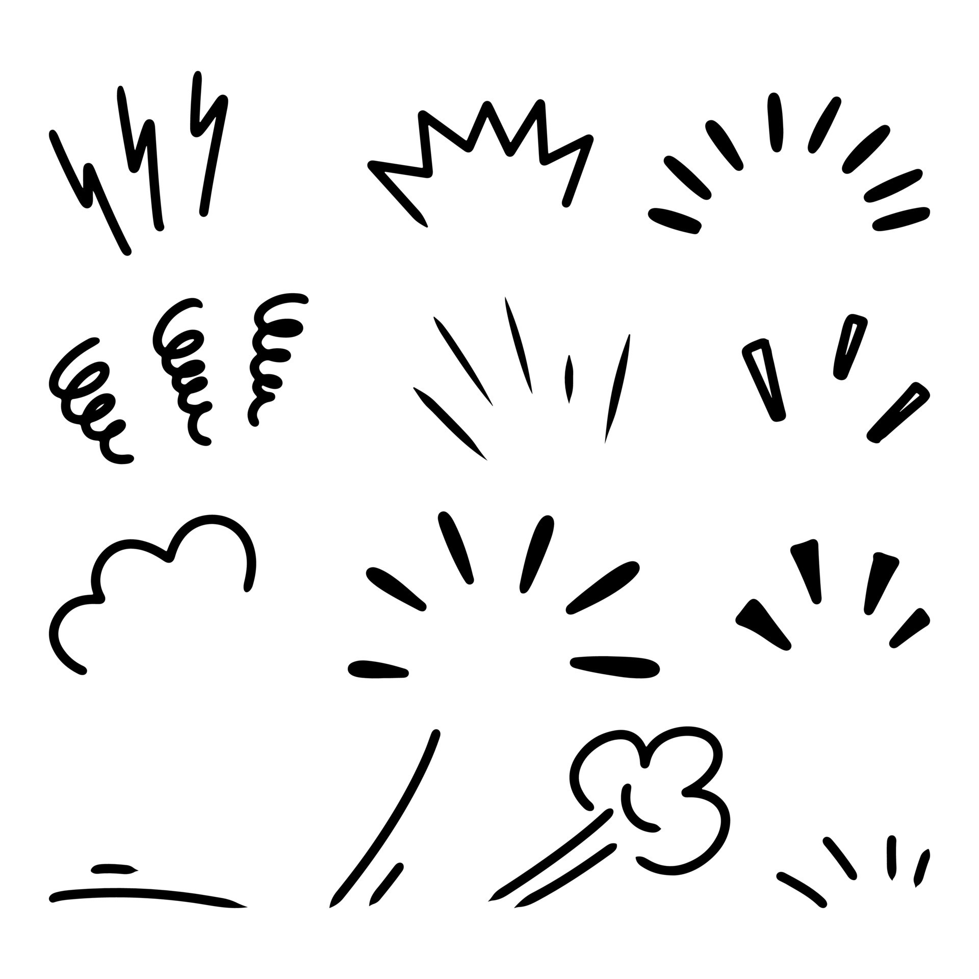 Set Of Hand Drawn Doodle Elements For Concept Design Isolated On White