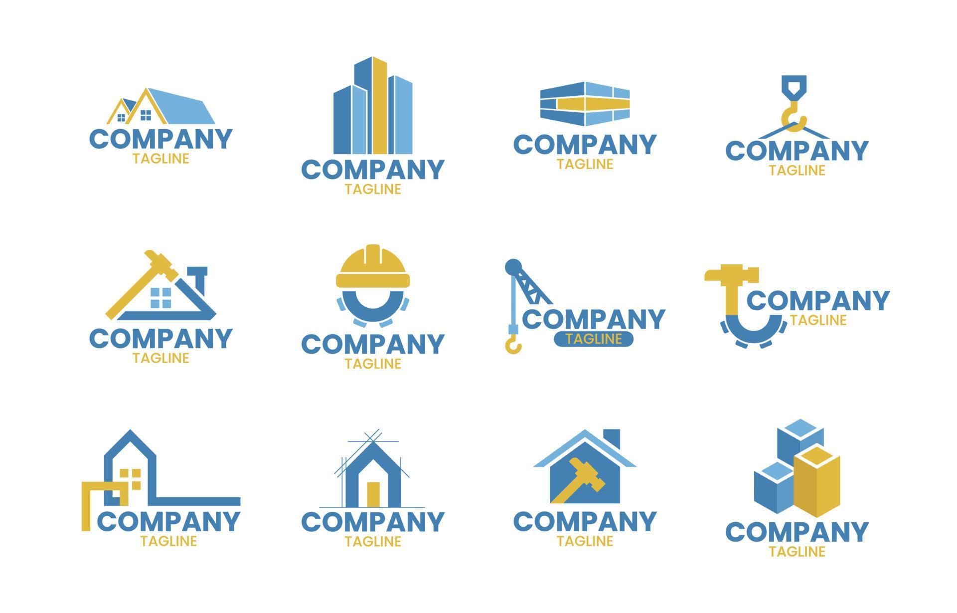 Modern Construction Company Logo Set 15916809 Vector Art at Vecteezy