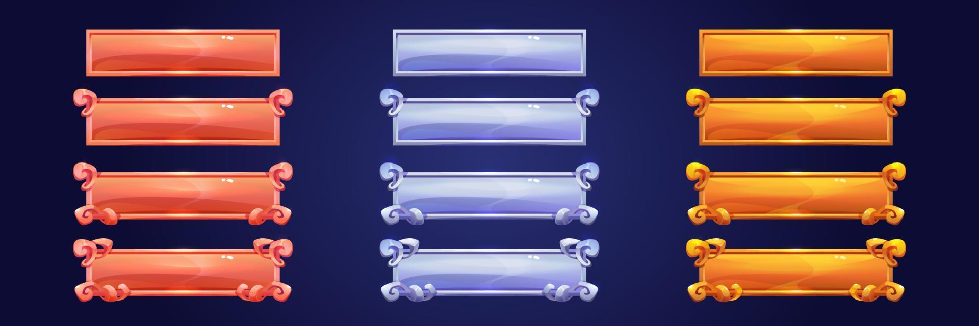 Medieval Game Menu Frames Ui Elements Buttons 15917428 Vector Art At