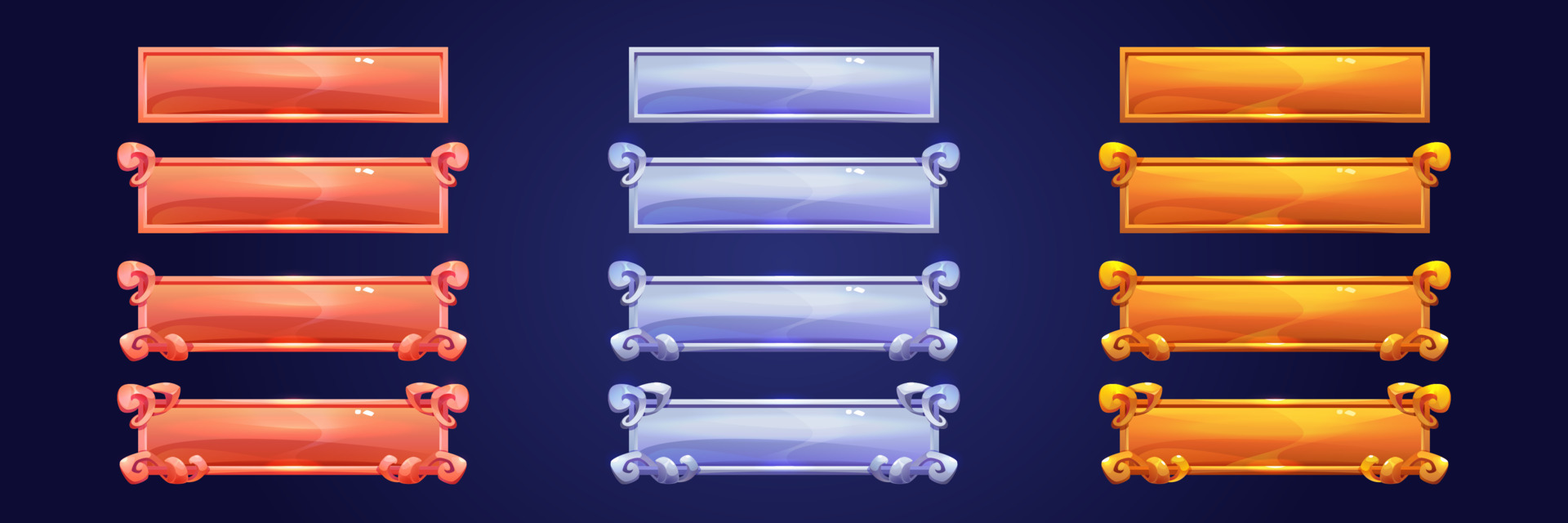 Medieval Game Menu Frames Ui Elements Buttons 15917428 Vector Art At