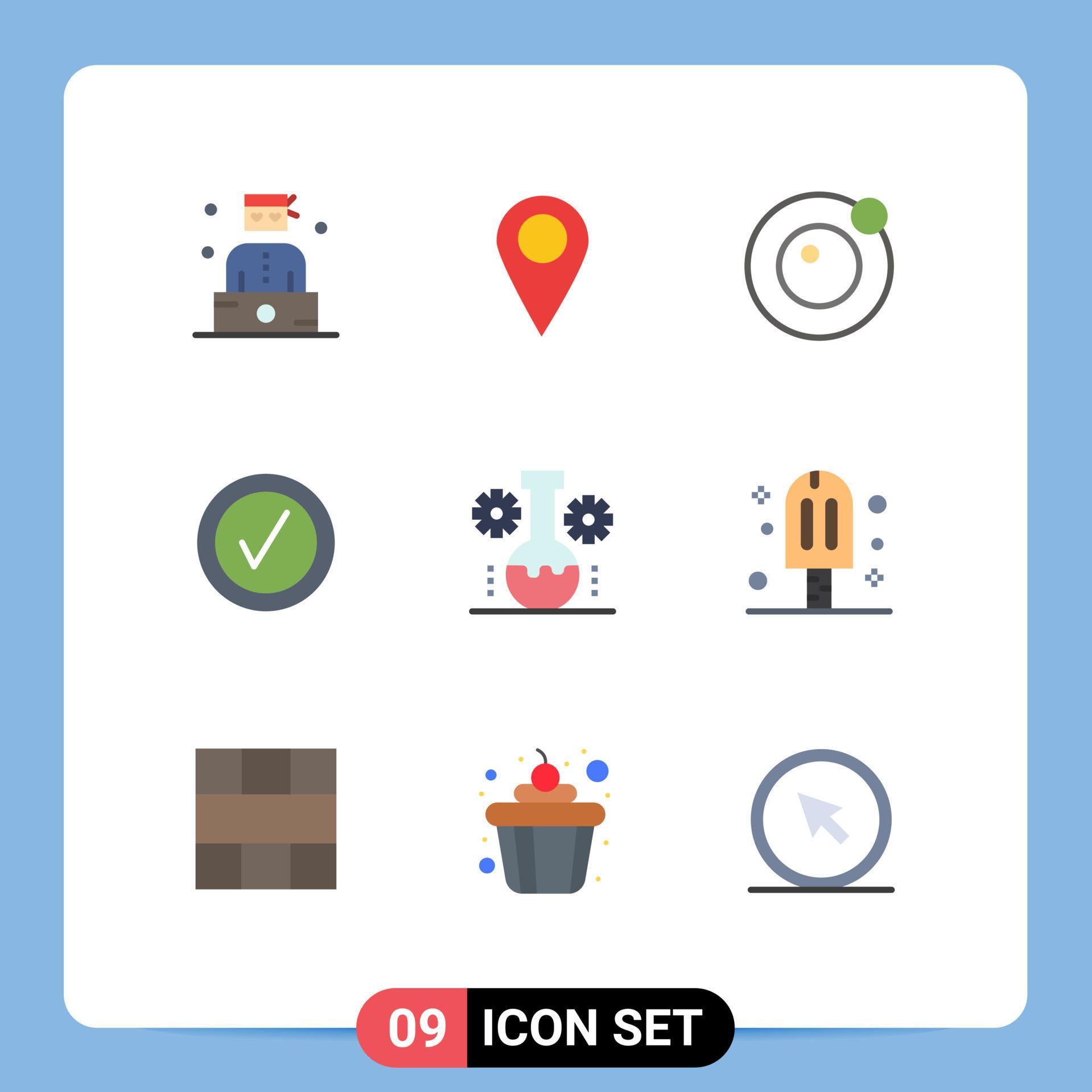 Set Of 9 Vector Flat Colors On Grid For Technology Lab Lab Management