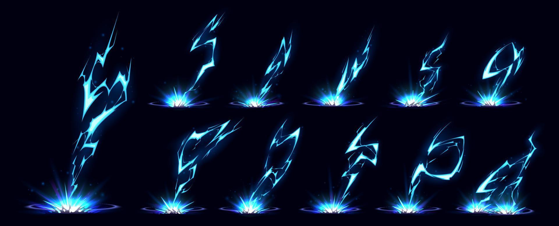 Lightning bolt hit into ground vfx effect, impact 15917560 Vector Art at Vecteezy
