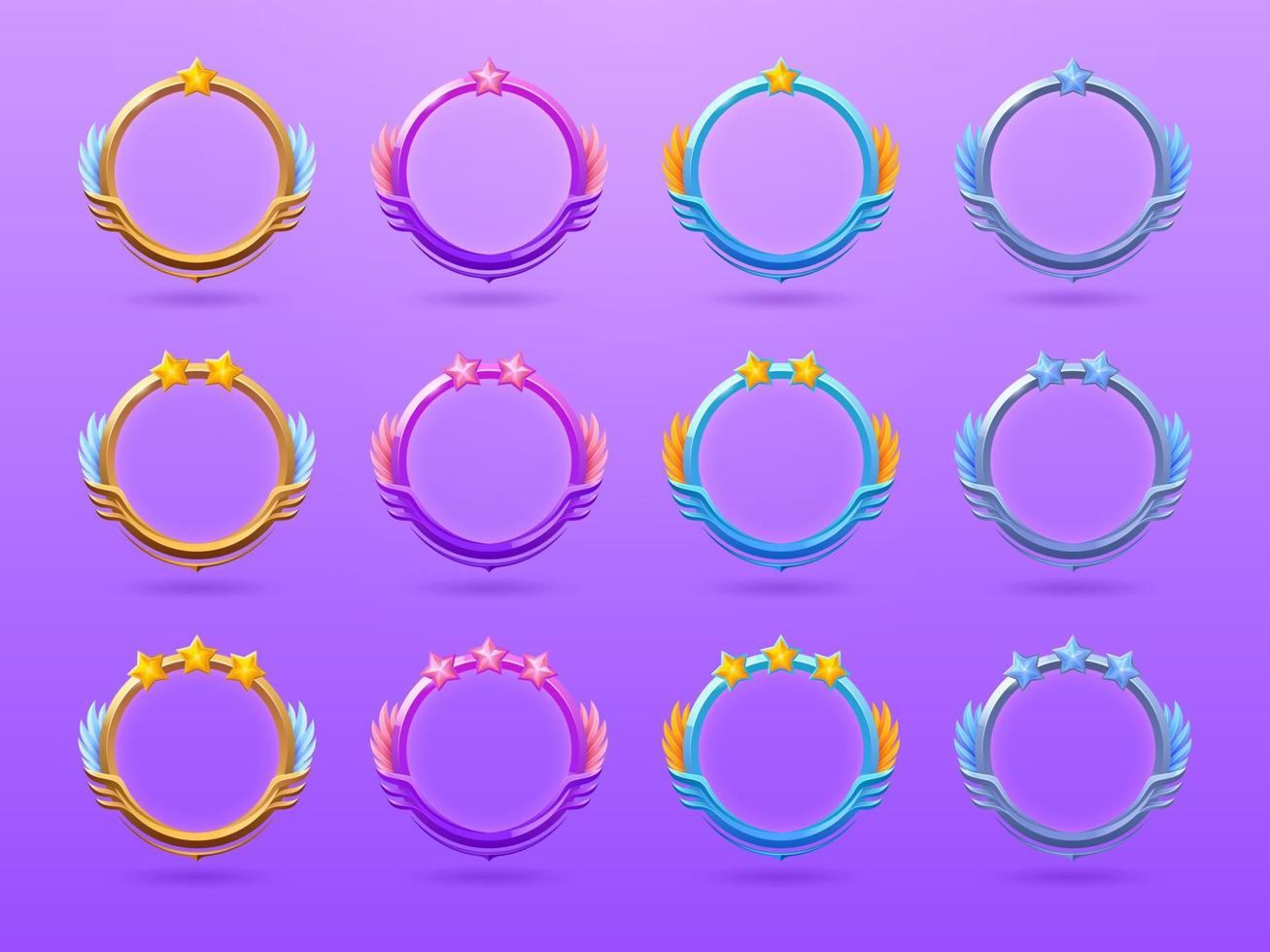 Round Ui Game Avatar Frames Fantasy Borders Set 15917571 Vector Art At