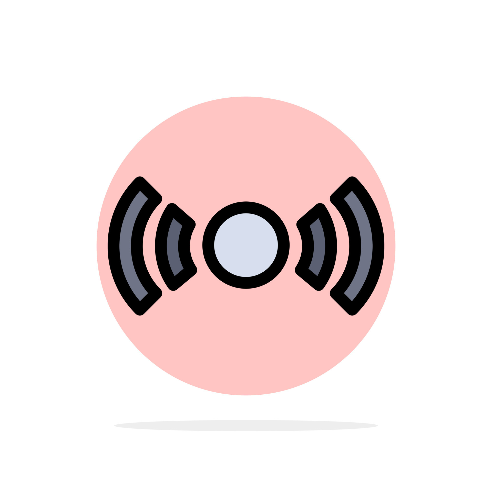 Basic Essential Signal Ui Ux Abstract Circle Background Flat Color Icon