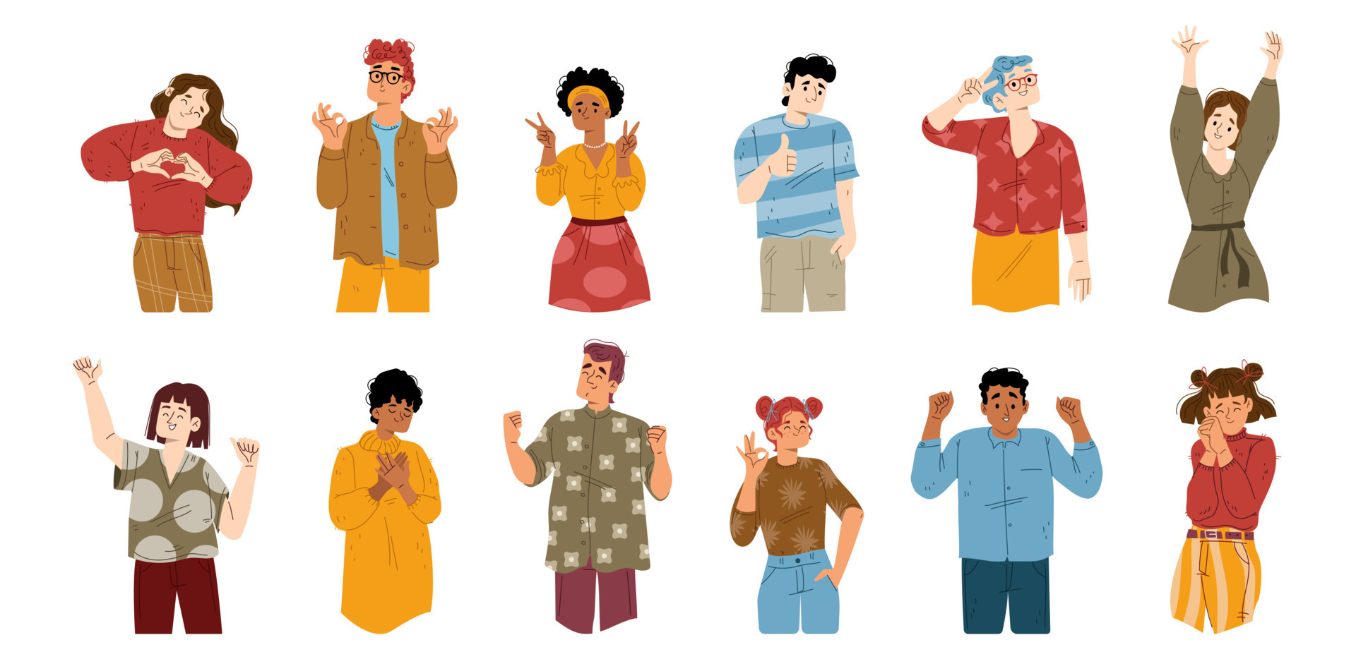 Happy people positive gestures, body language. 15918055 Vector Art at ... Happy people positive gestures, body language. 15918055 Vector Art at ...