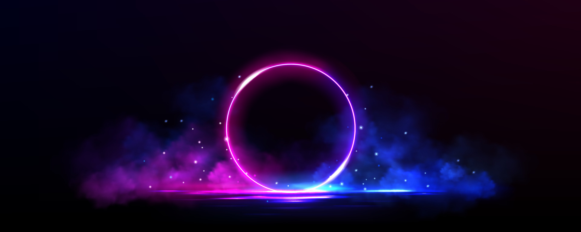 Neon Circle Frame With Smoke On Water Surface 15918496 Vector Art At Vecteezy