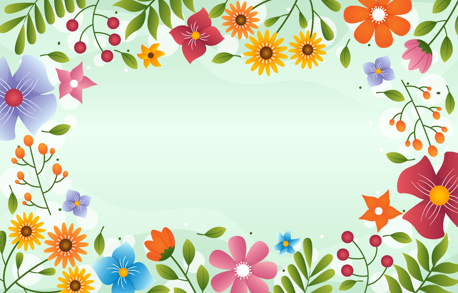 Spring Flower Border Backgrounds