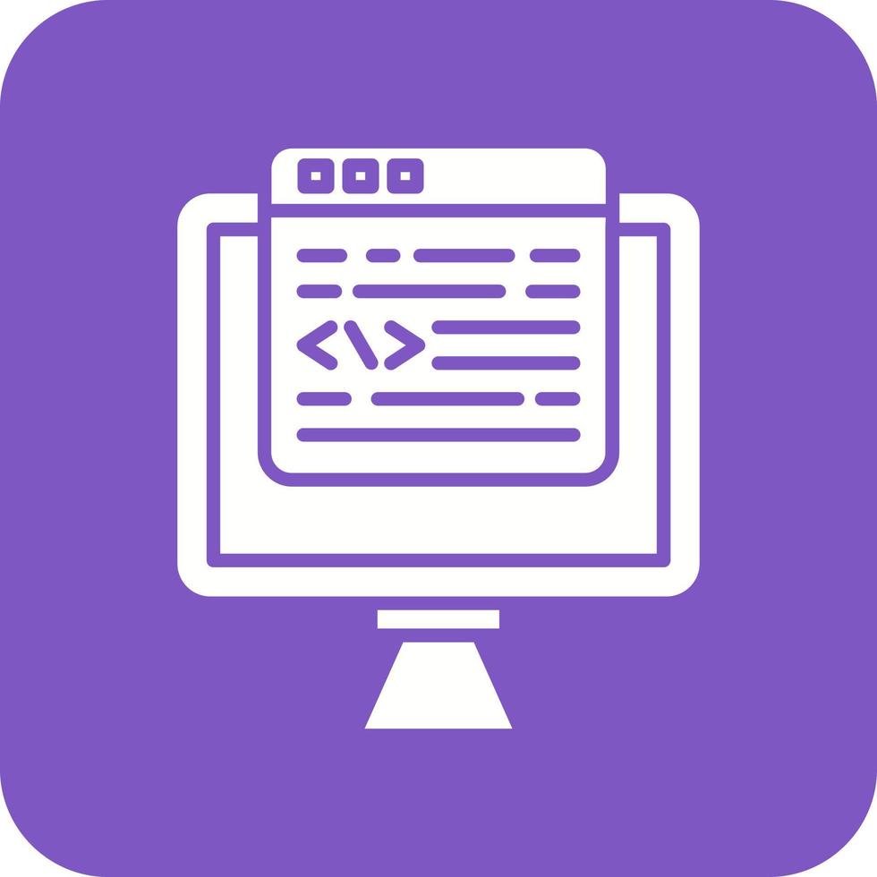 Programmer Glyph Round Corner Background Icon 15921666 Vector Art at ...