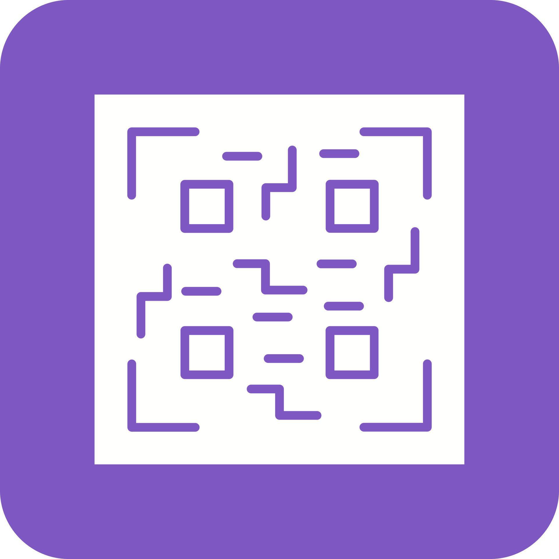 QR Code Scan Glyph Round Corner Background Icon 15921725 Vector Art at ...