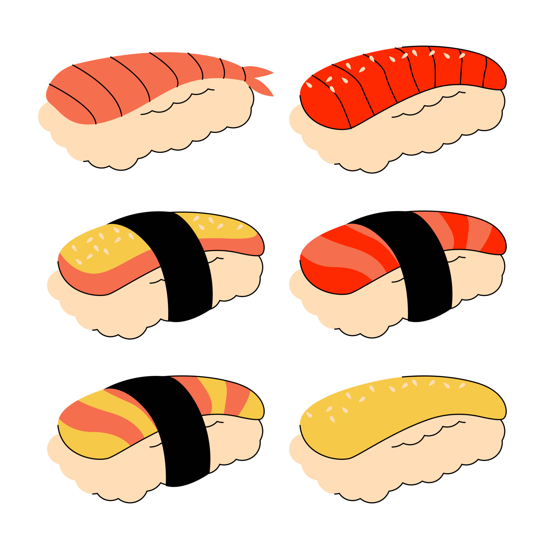 Bright Vector Illustration Of Asian Food Japanese Menu Asian Dishes For Menus And Restaurants