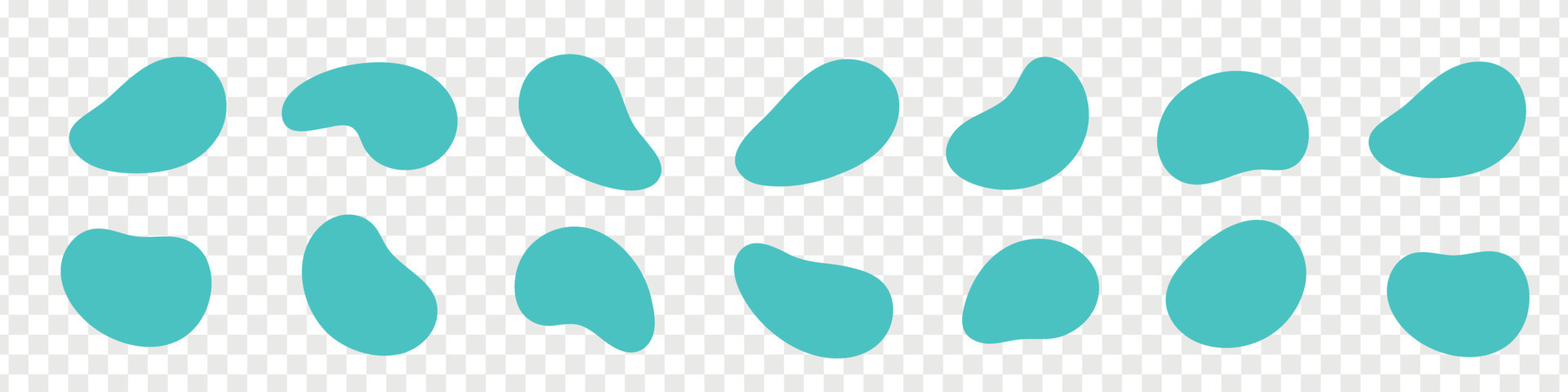 Set Of Different Irregular Dynamic Blob Form Organic Waves Shapes