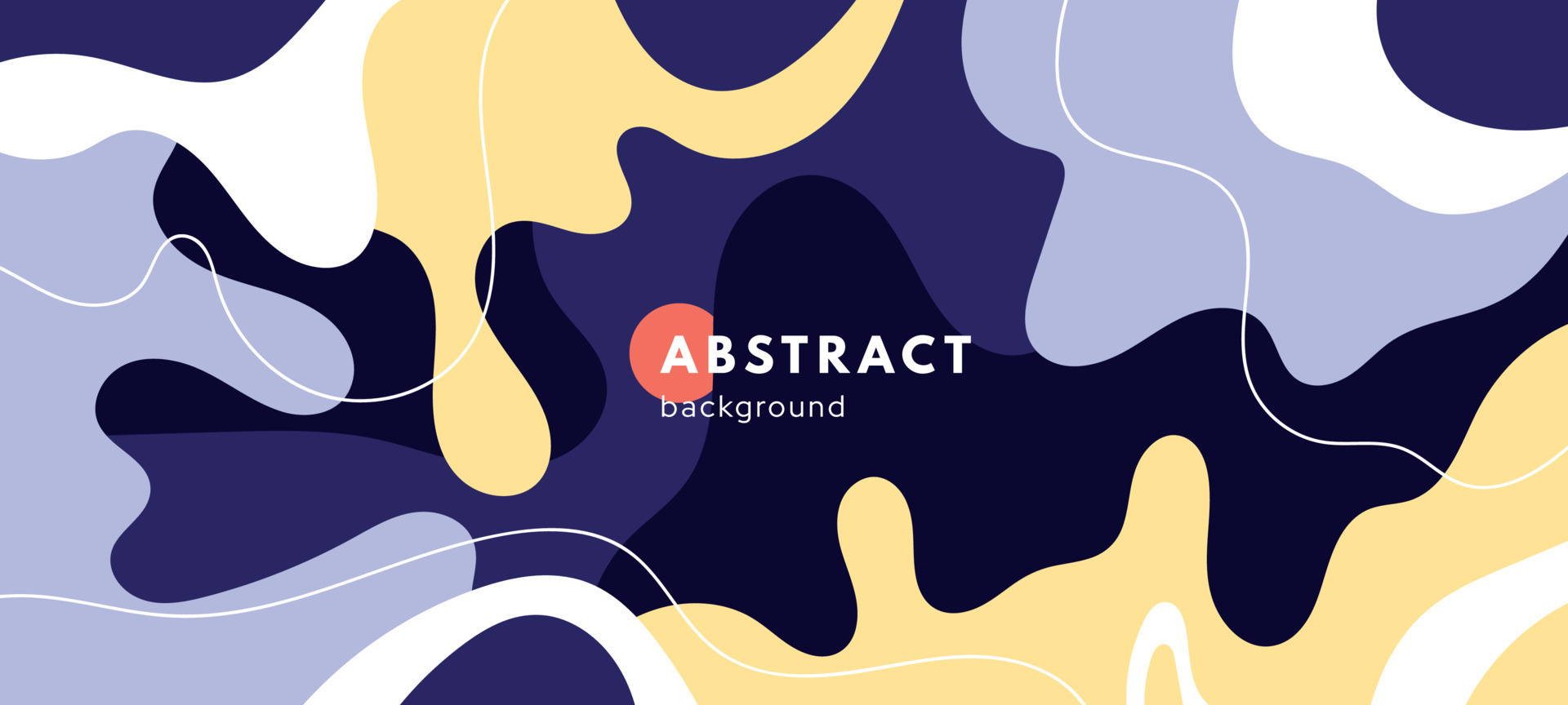 Abstract Dynamic Blob Wave Banner Pattern Liquid Blob Motion Smooth Shapes Flat Vector