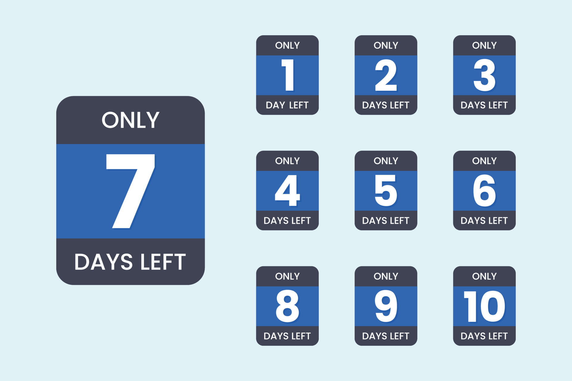 Countdown number of days left to go 15928899 Vector Art at Vecteezy