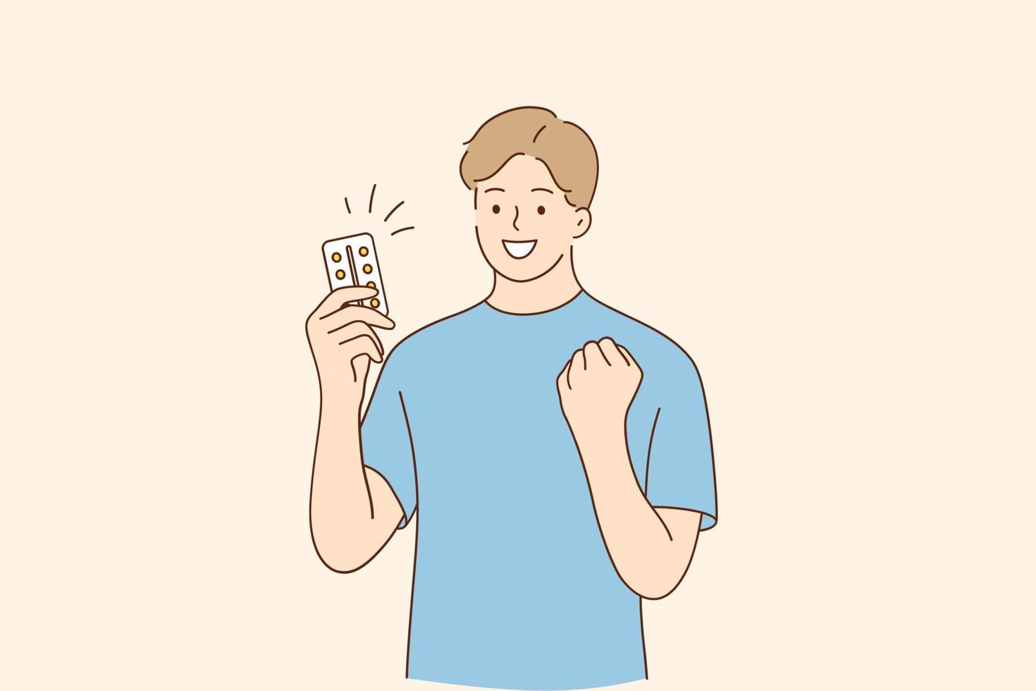 Medicine, healthcare, drugs concept. Young smiling man cartoon ... Medicine, healthcare, drugs concept. Young smiling man cartoon ...