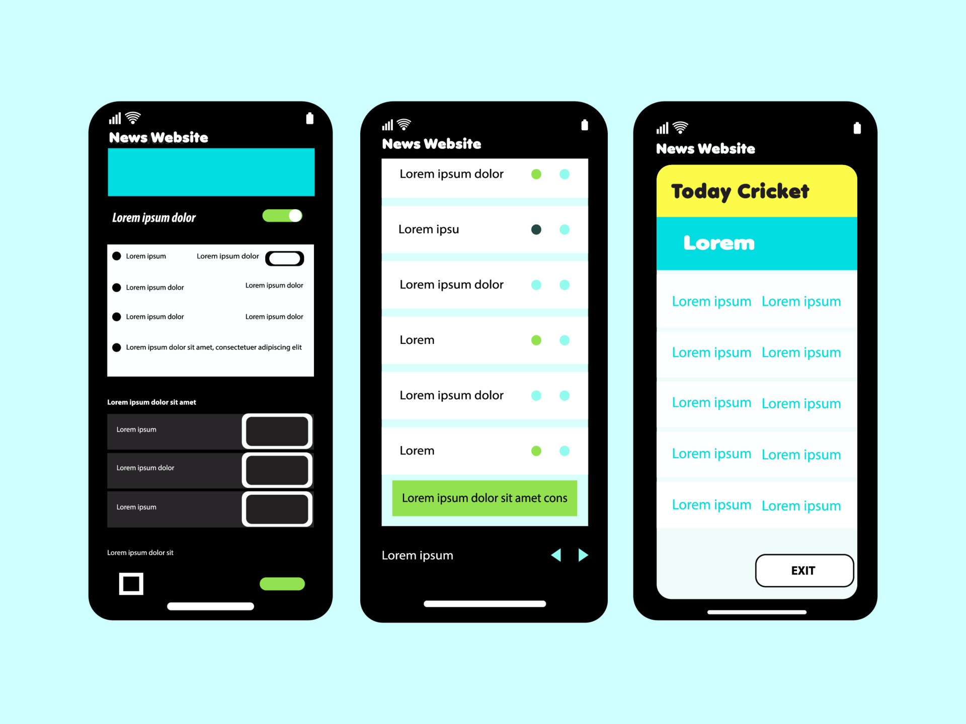 News website user interface design for mobile application 15934092 Vector Art at Vecteezy