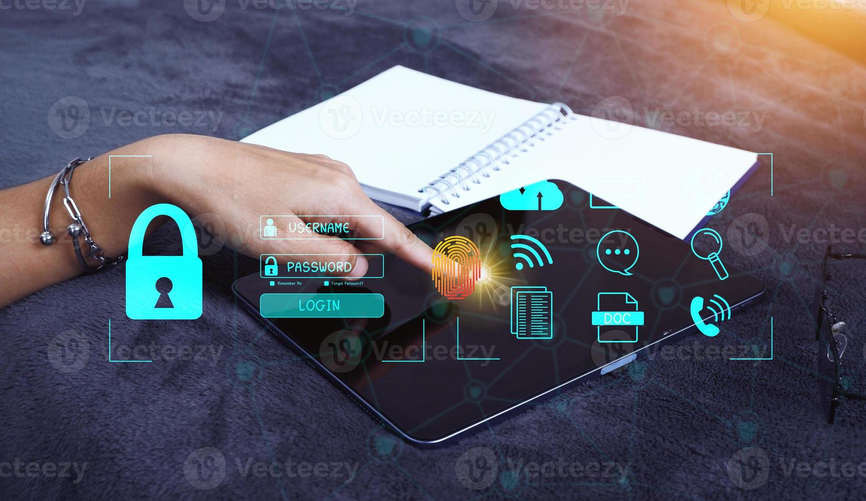 Cybersecurity Concept Global Network Security Technology Protect Personal Information