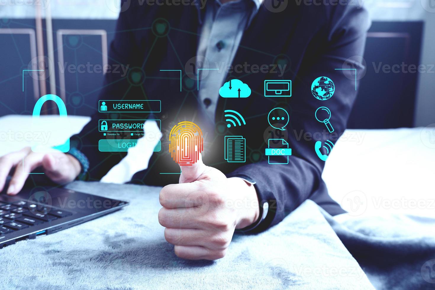Cybersecurity Concept Global Network Security Technology Protect