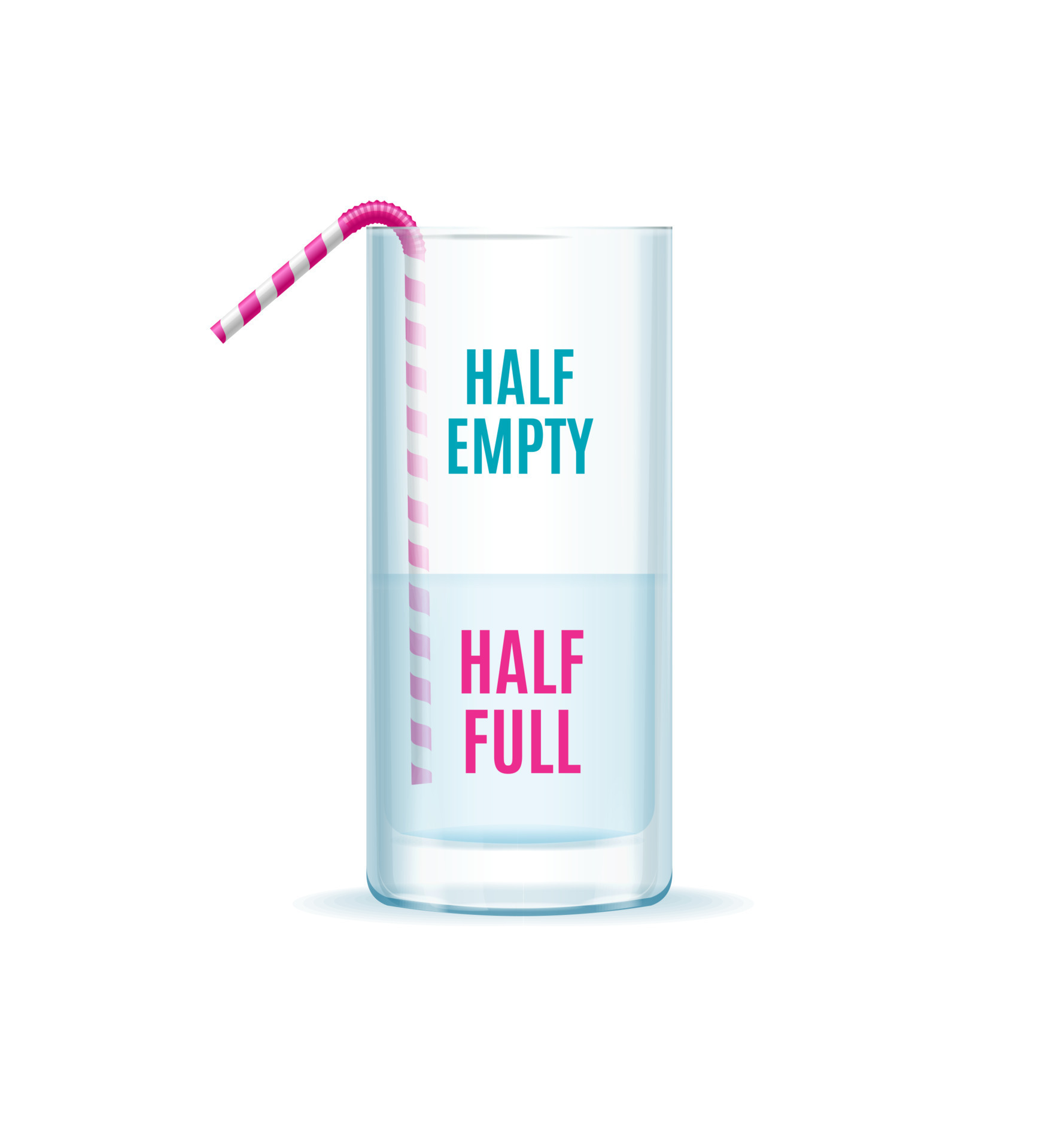 Realistic Detailed 3d Half Empty Half Full Glass Concept Vector 15936451 Vector Art At Vecteezy