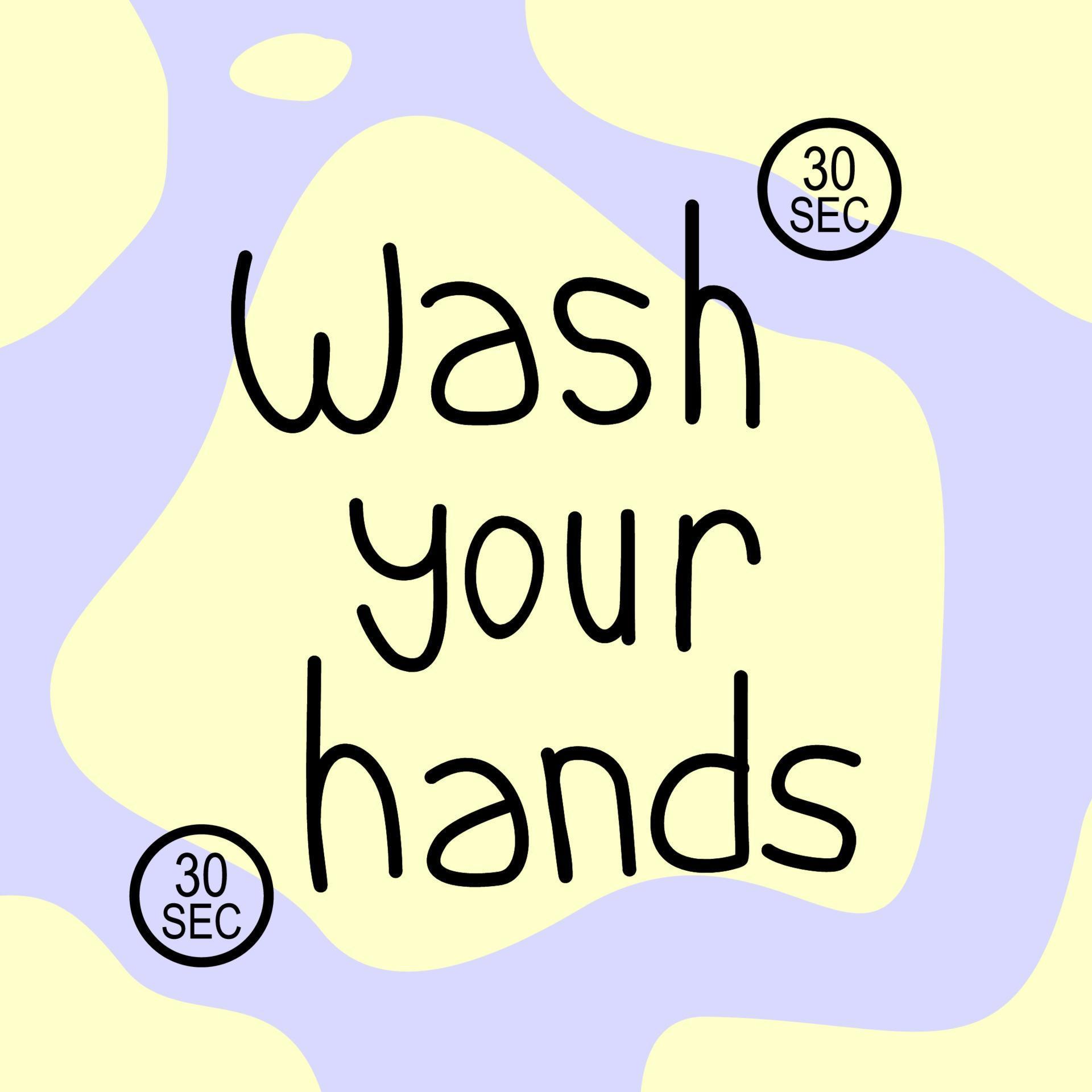 Background vector design that says wash your hands 15937832 Vector Art ...