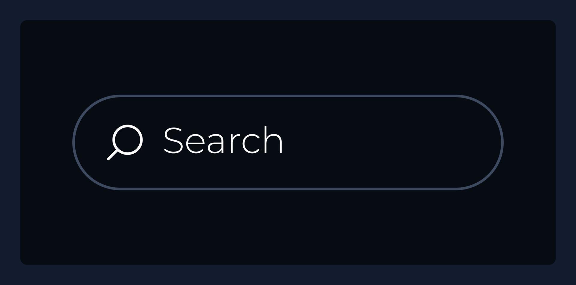 Search bar UI element template. Text field. Editable isolated vector dashboard component. Flat ...