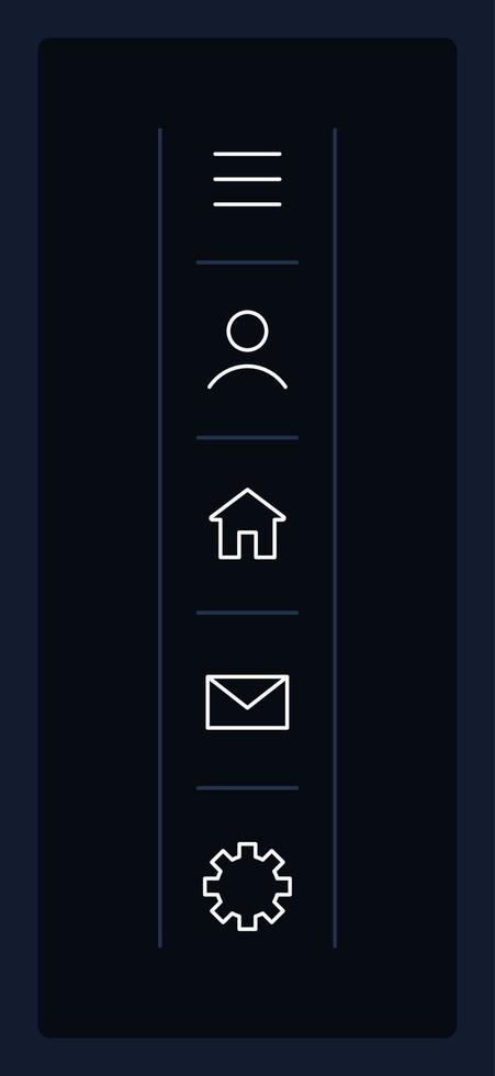 Sidebar Menu Ui Element Template Quick Access Editable Isolated Vector Dashboard Component
