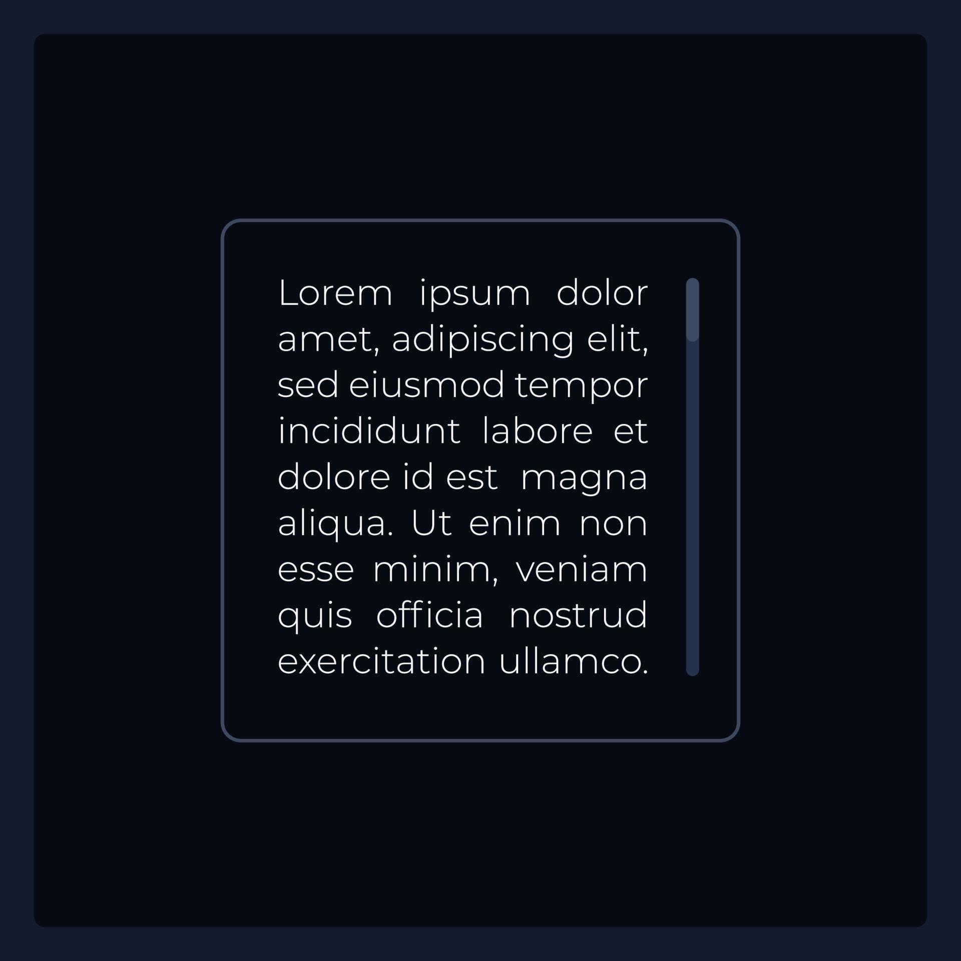 Text Field With Scrollbar Ui Element Template Editable Isolated Vector Dashboard Component