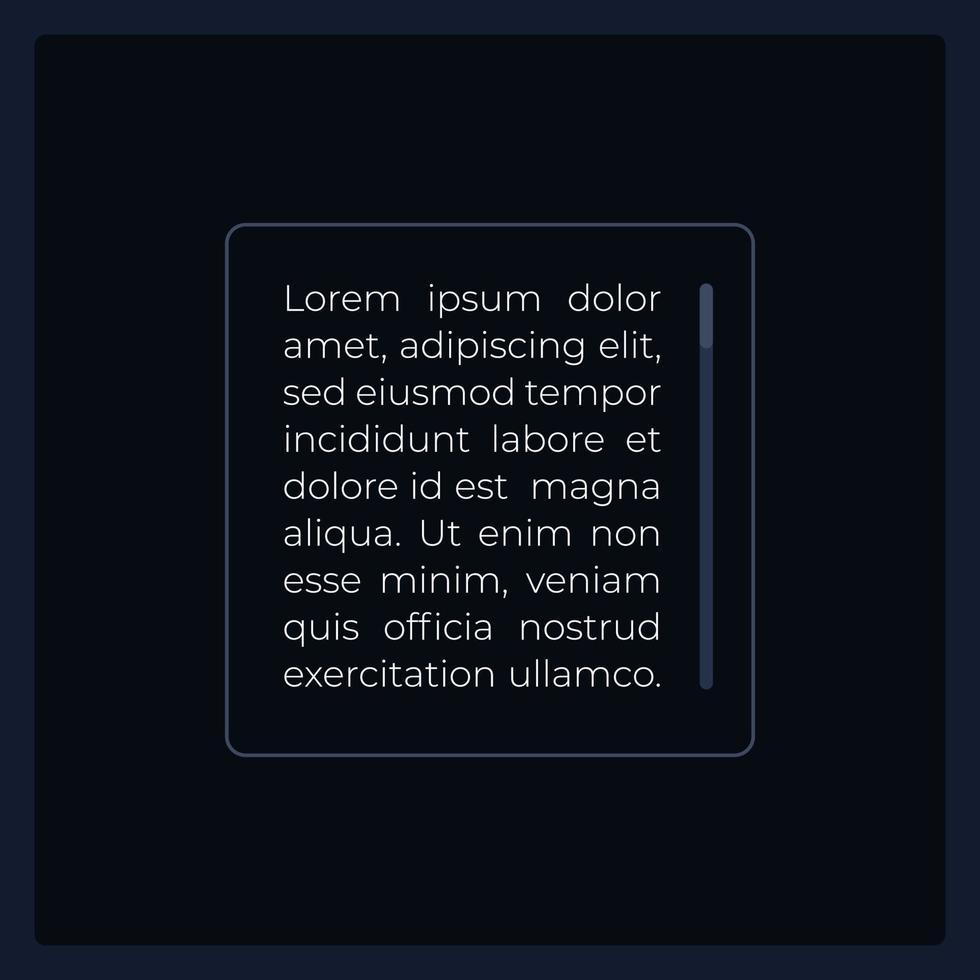 Text Field With Scrollbar Ui Element Template Editable Isolated Vector Dashboard Component