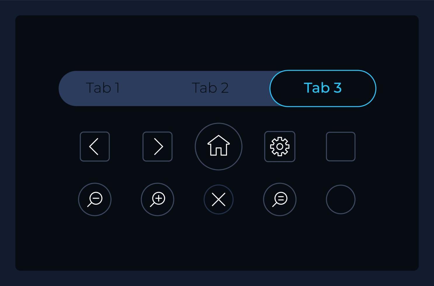 Tab Bar And Control System Ui Elements Kit User Menu Isolated Vector 4058