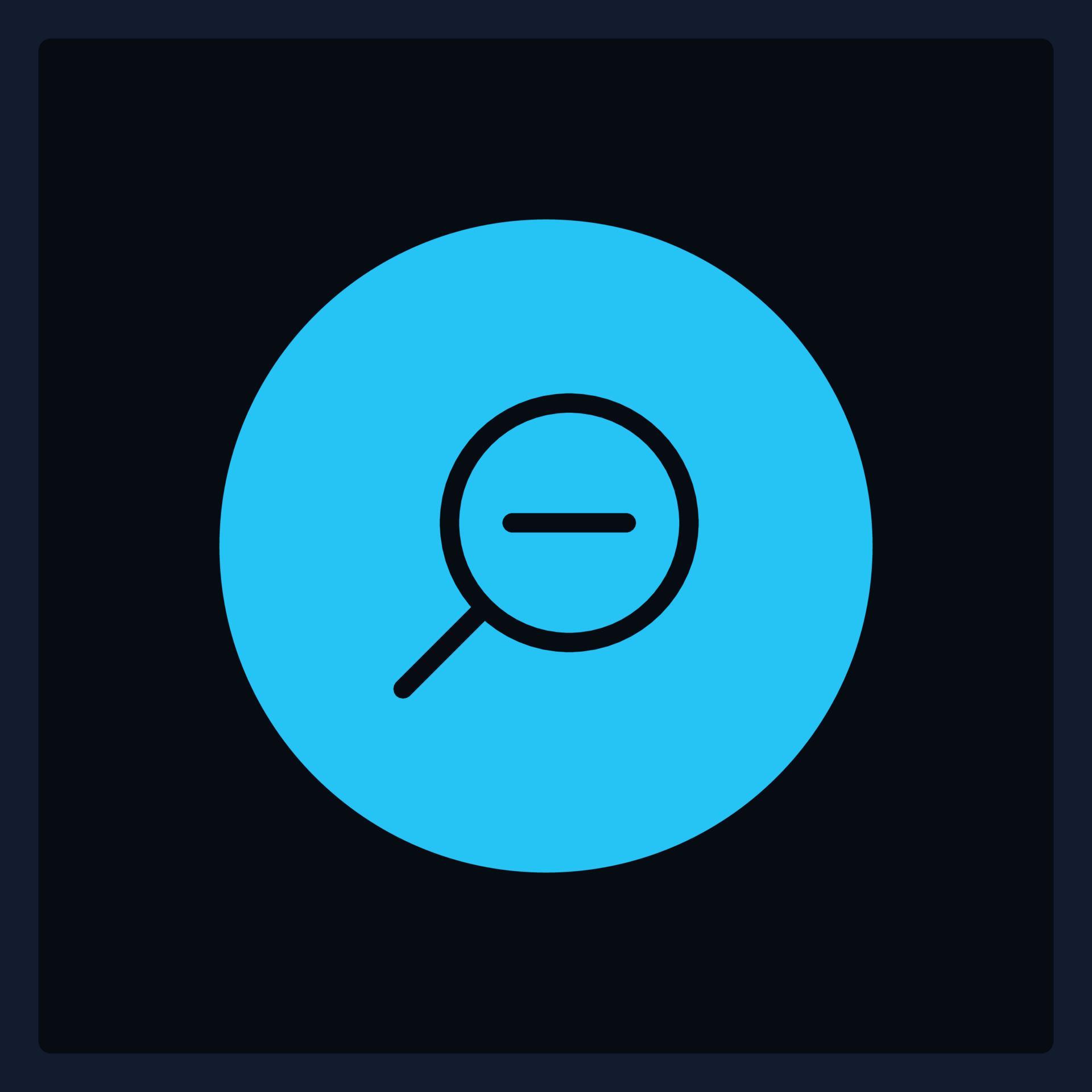 Active zoom out button UI element template. Editable isolated vector dashboard component. Flat ...