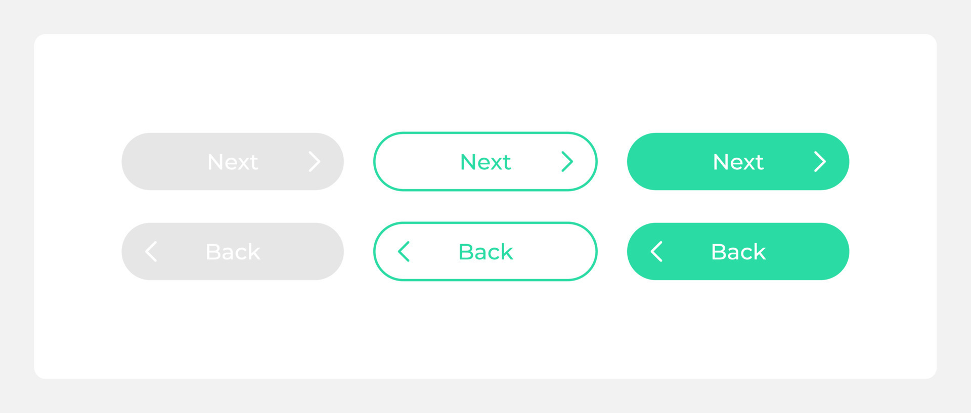 Back And Next Register Buttons Ui Elements Kit Isolated Vector