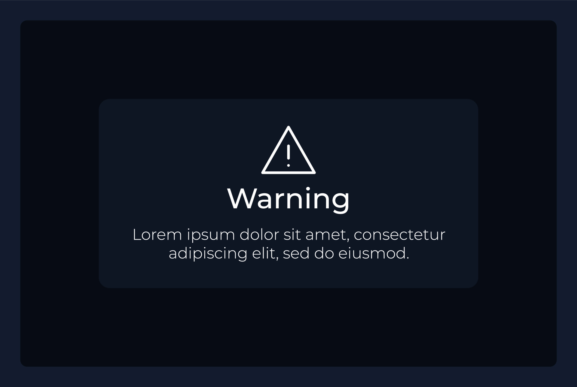 Warning Message Ui Element Template Editable Isolated Vector Dashboard Component Flat User