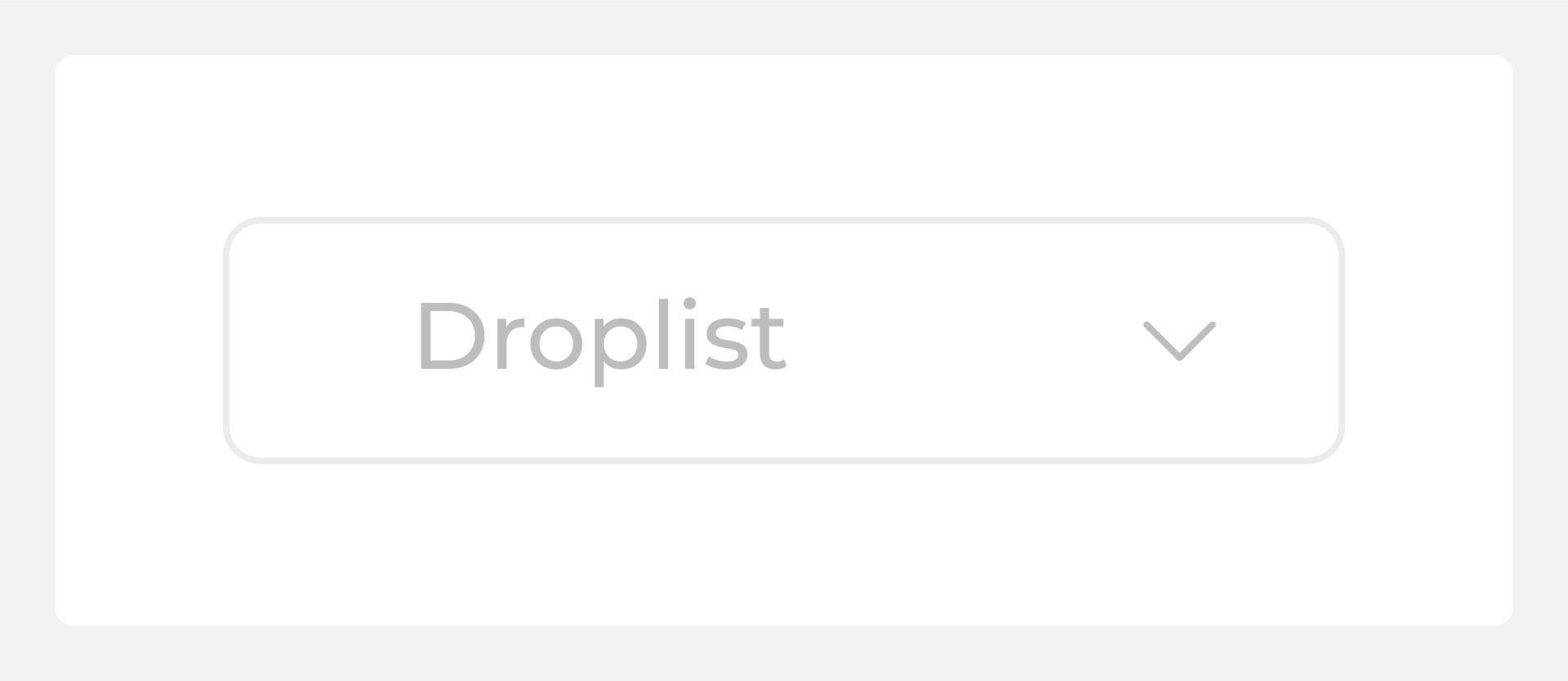 Inactive Dropdown List Ui Element Template Editable Isolated Vector Dashboard Component Flat