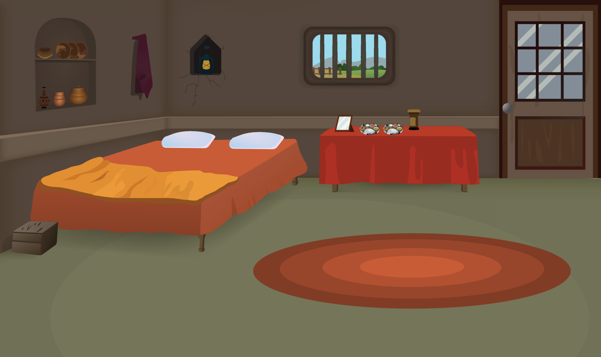 Village Room Inside Cartoon Background Vector Artwork Poor Room Interior Illustration 15942343