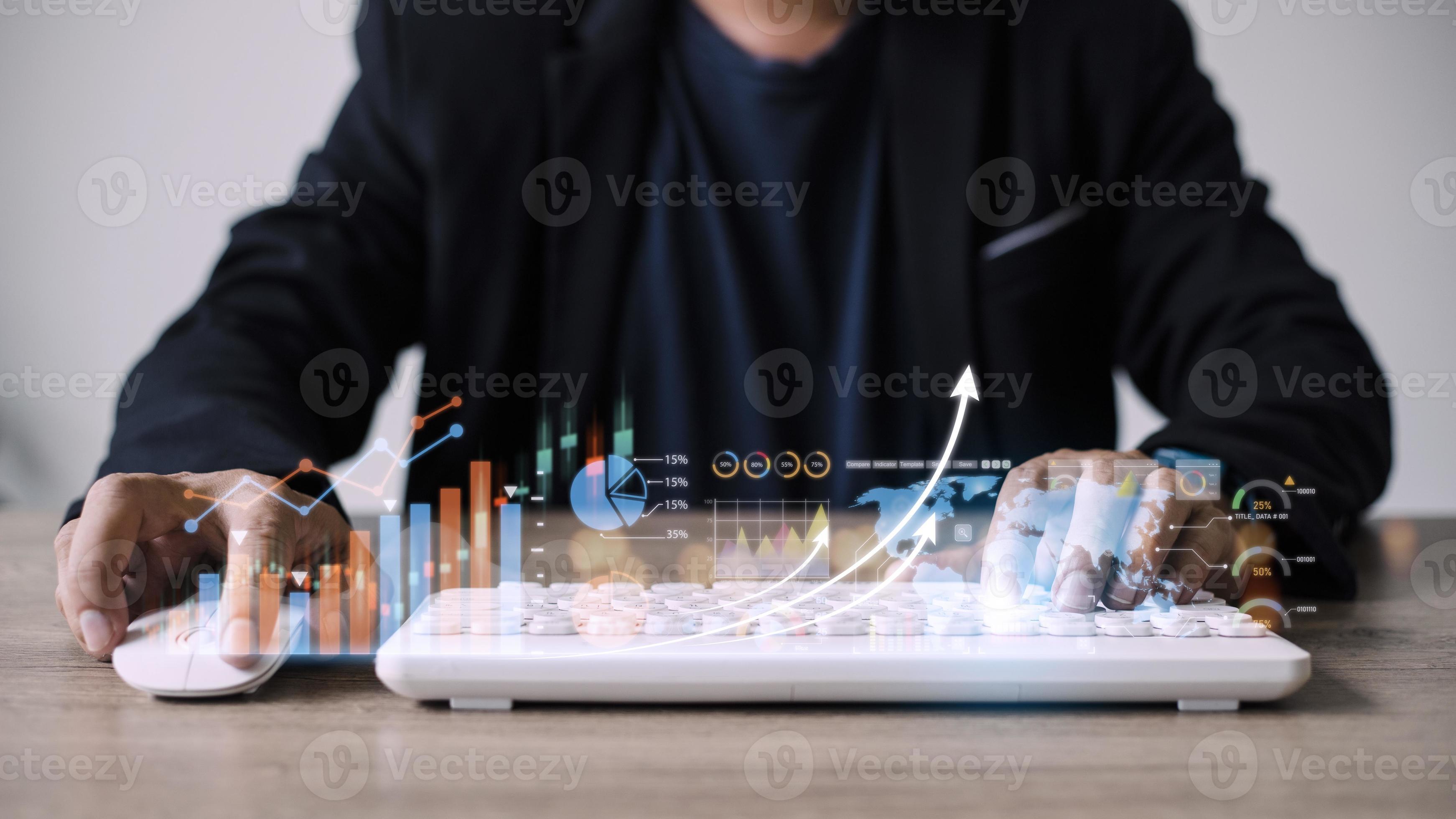 Data Analysis for Business and Finance Concept. Graphic interface ...